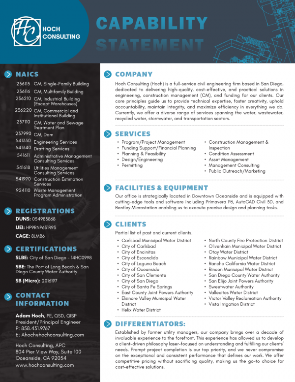 Hoch Consulting Capability Statement - Hoch Consulting